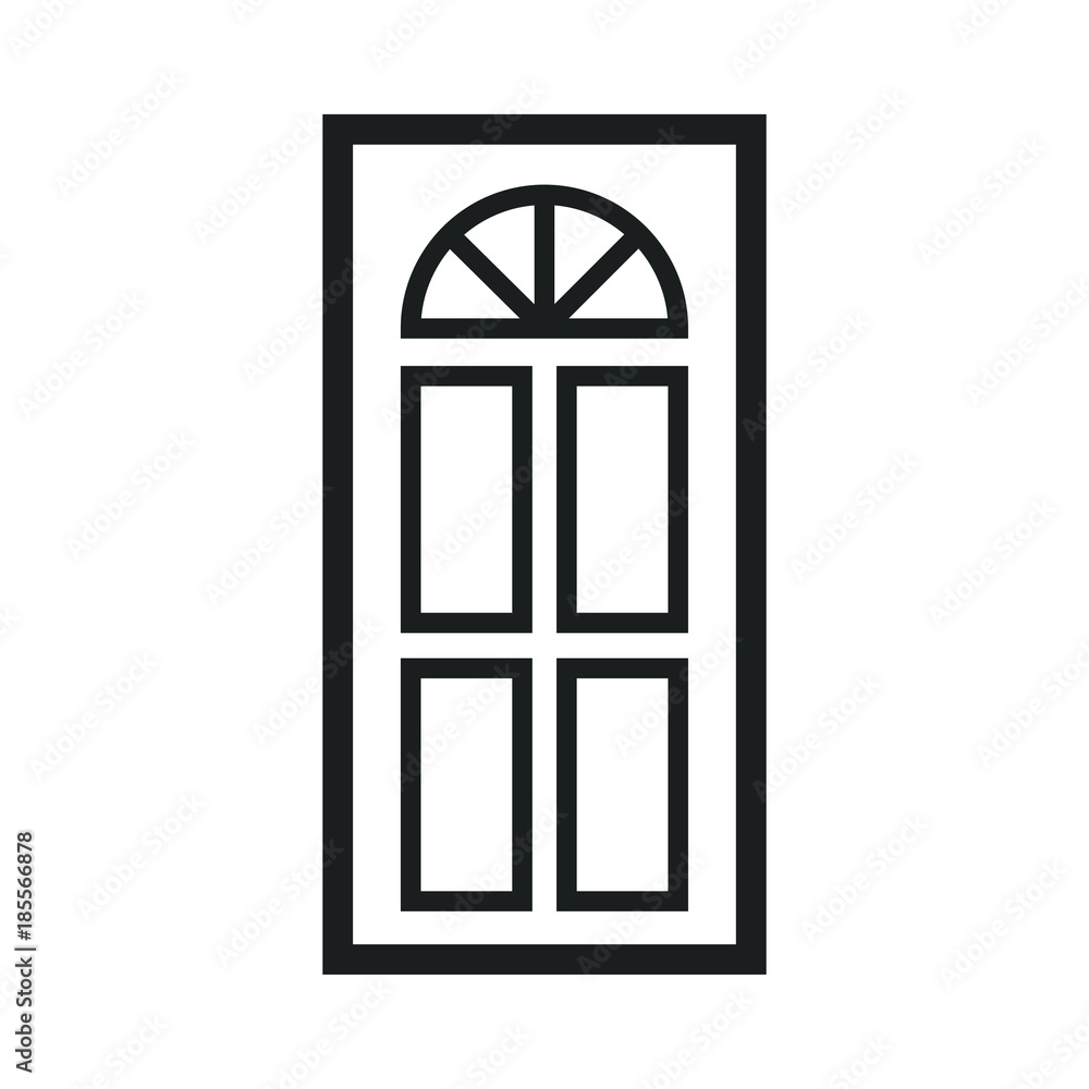 Wooden Closed Front Door Entrance Modern Interior Design. Minimal Flat ...