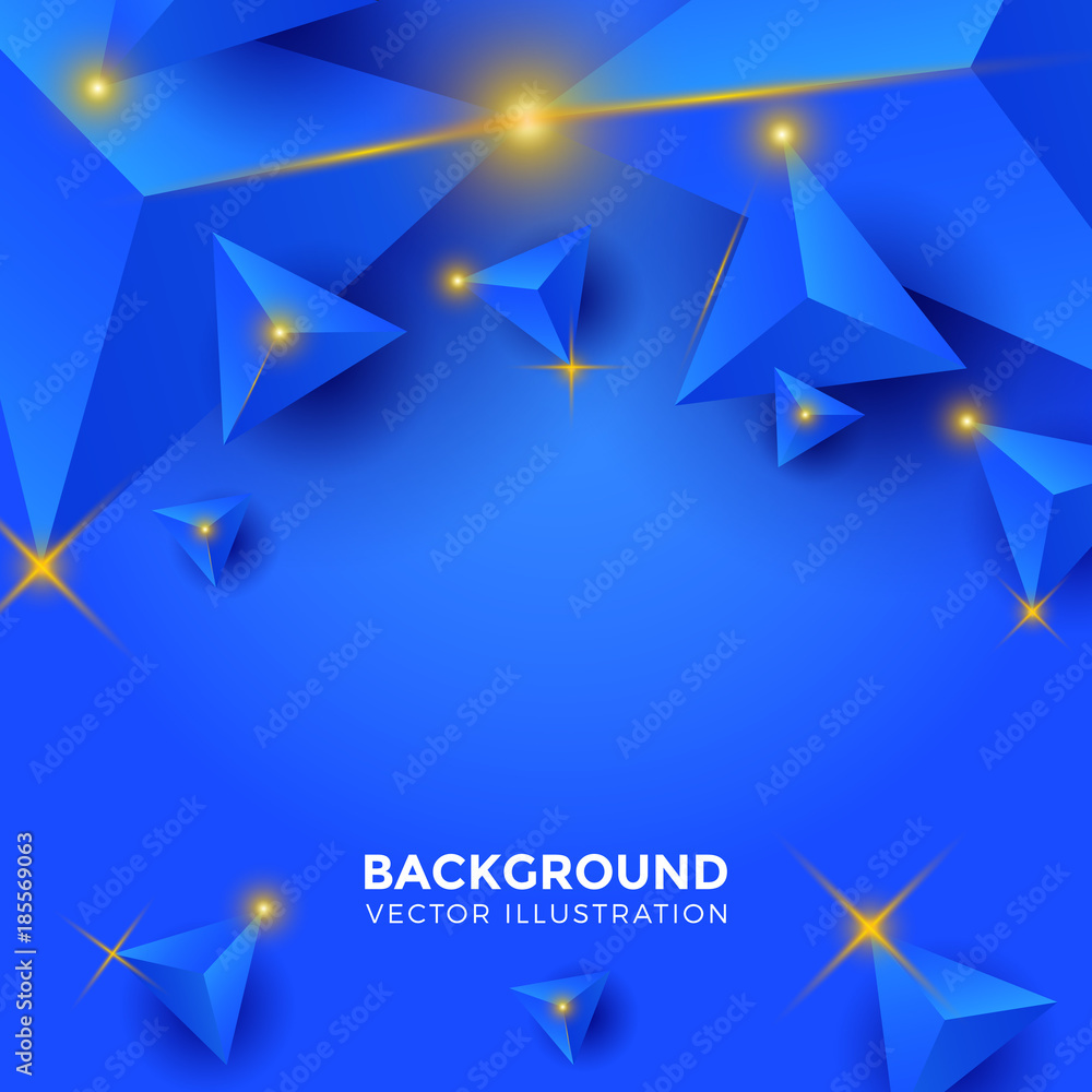 Abstract blue Triangle Background. 3D Triangles. Modern Wallpaper ...