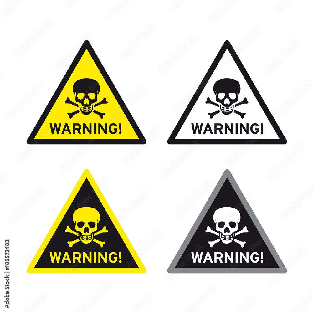 Toxic poison icon symbol warning sign set Stock Vector | Adobe Stock
