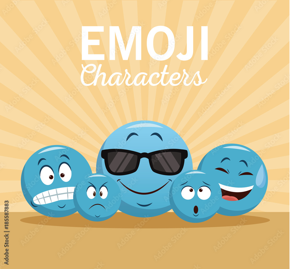 Emoji chat characters icon vector illustration graphic design Stock ...