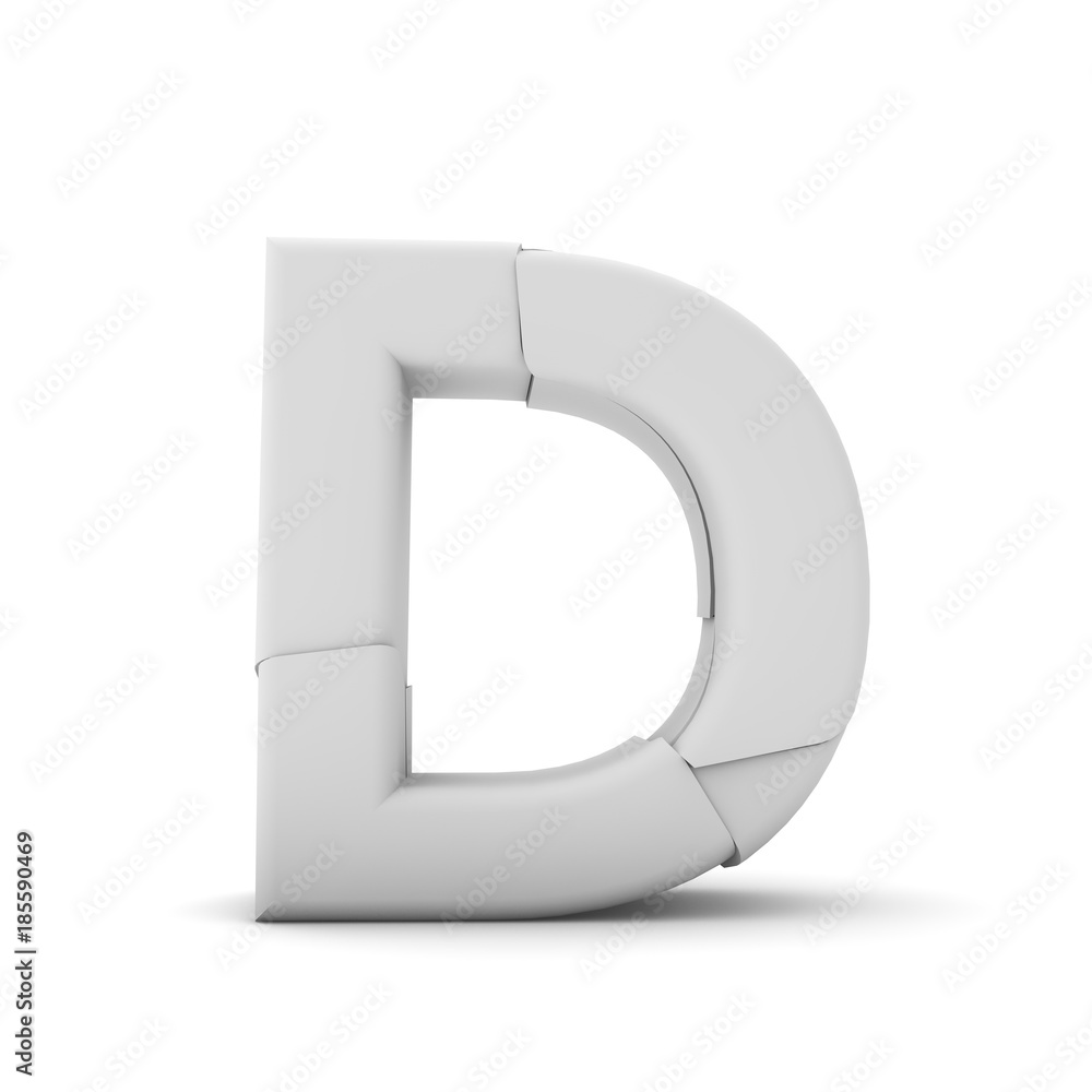 Letter D, Broken cracked font. 3D Rendering Stock Illustration | Adobe ...