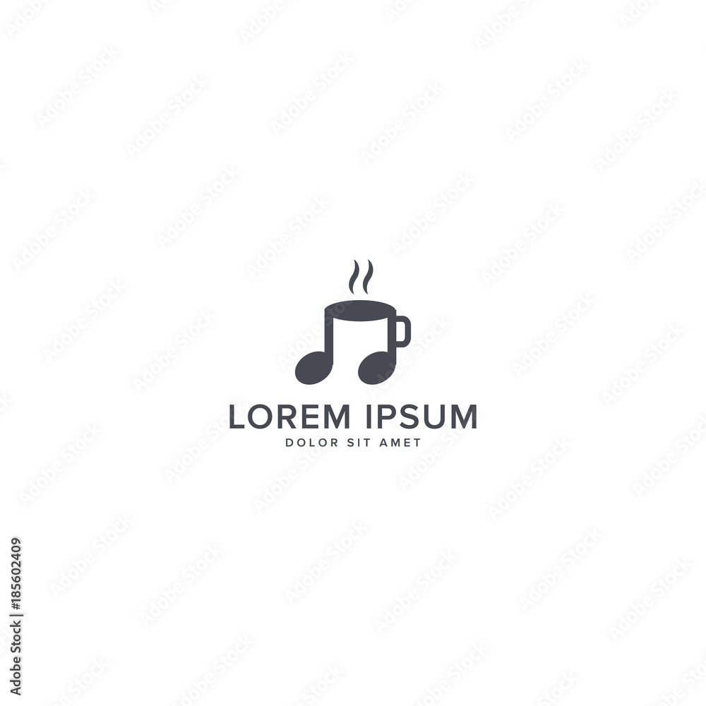 Music Cafe logo Stock Vector | Adobe Stock