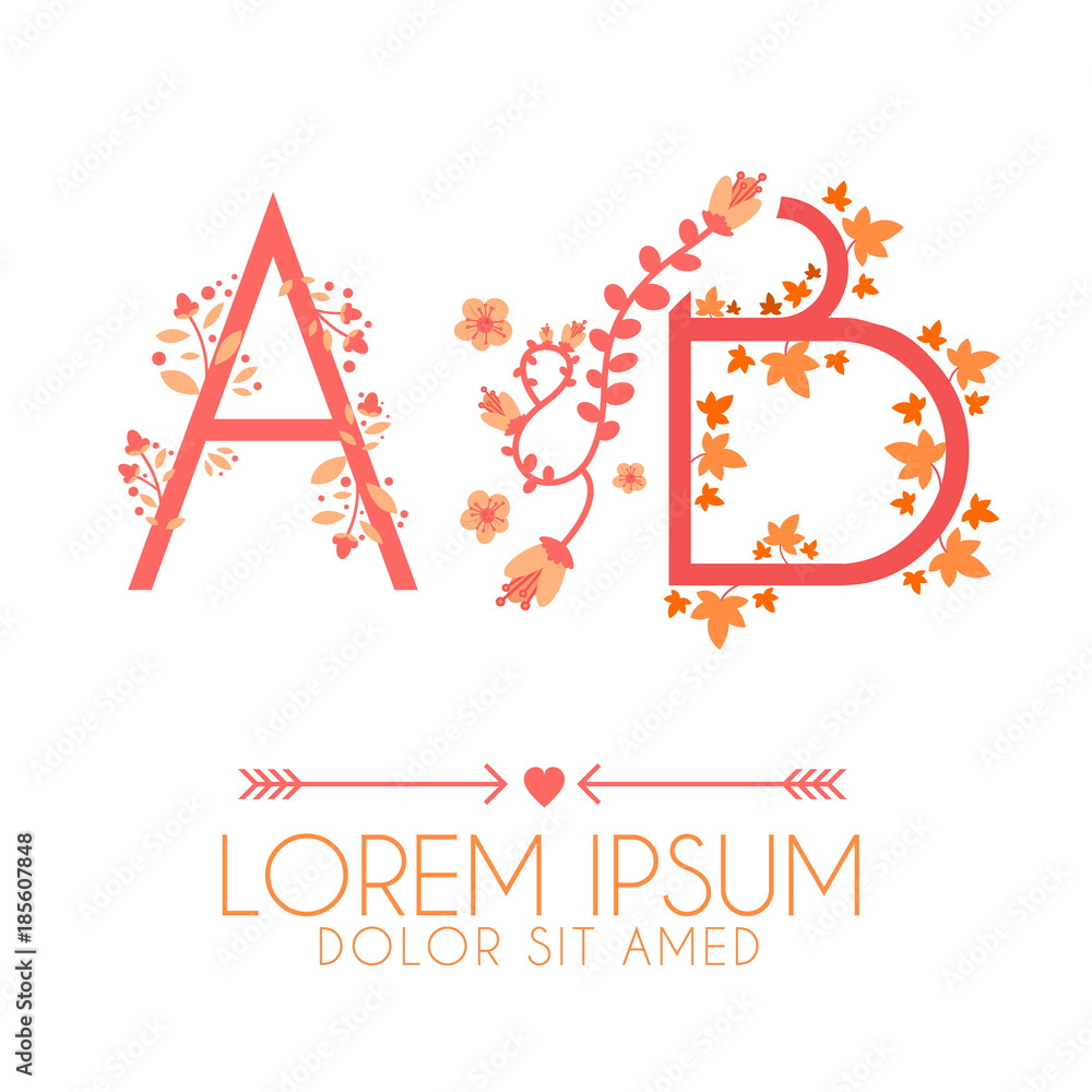 Letter A and B Logo, Letter A and B Wedding invitation Logo Stock ...