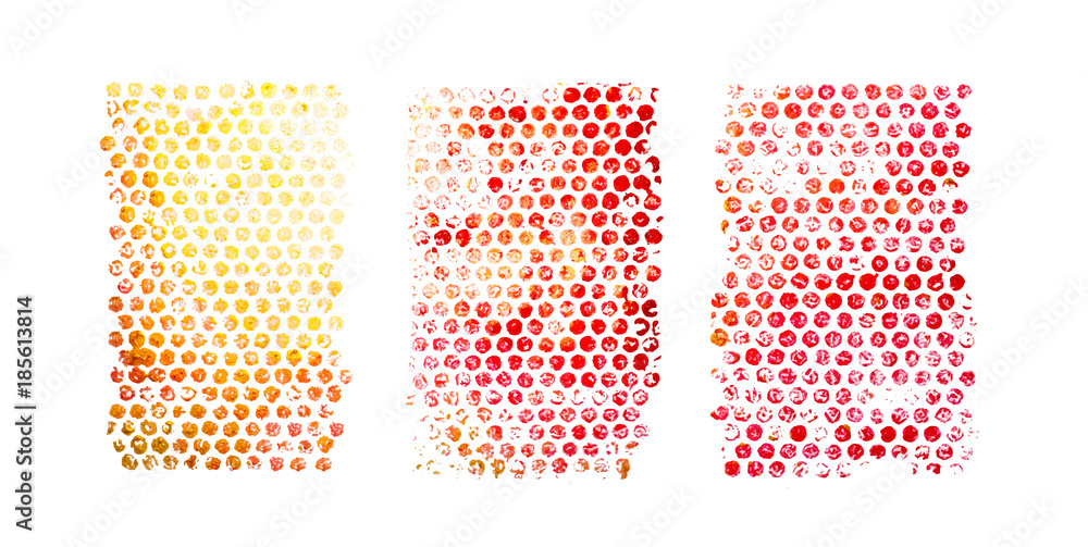 Vector red and gold paint smear stroke stain set. Imprinting of the ...