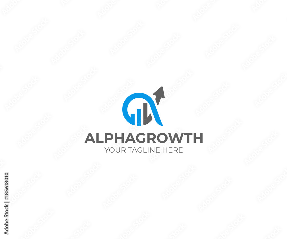 Alpha and Growth Symbol Logo Template. Graph Chart and Alfa Vector ...