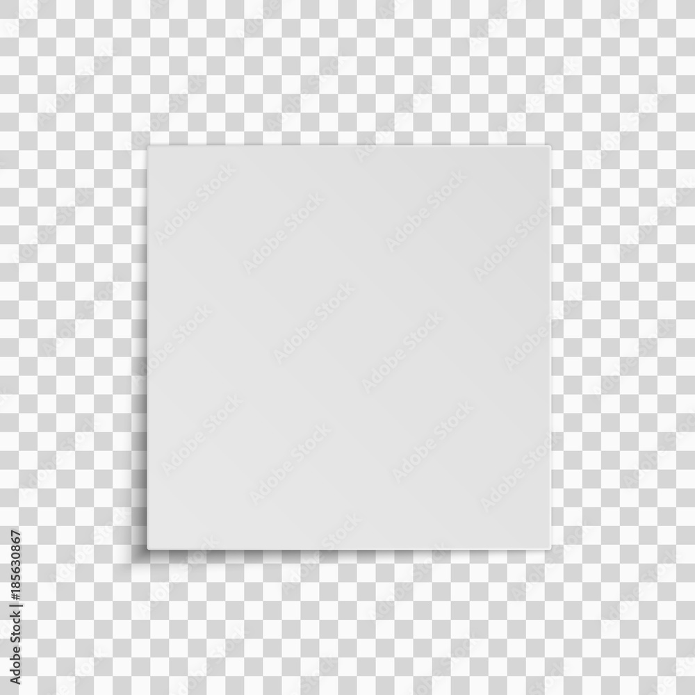 Realistic square white sheet of paper isolated on a transparent ...