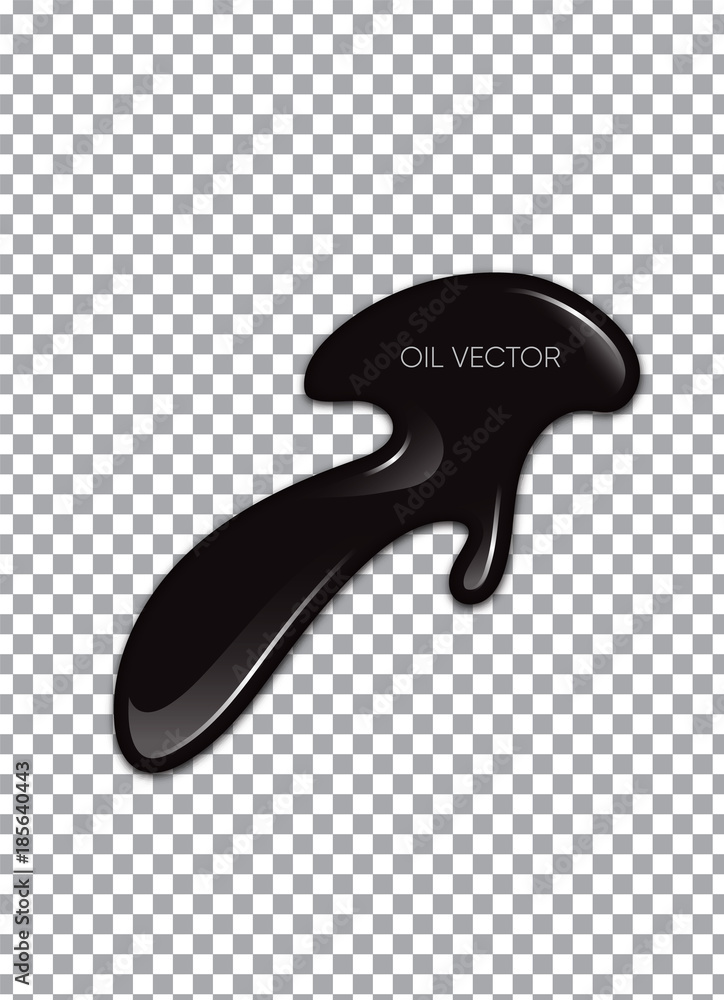 Realistic Black Oil isolated on transparent background. Vector ...