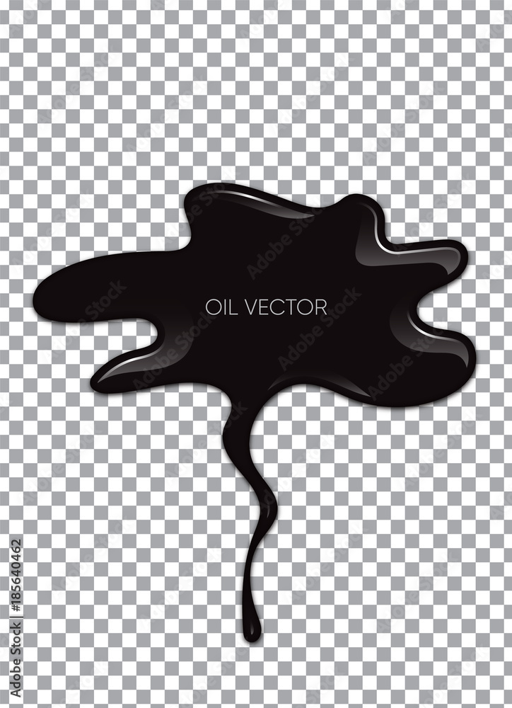Realistic Black Oil isolated on transparent background. Vector ...