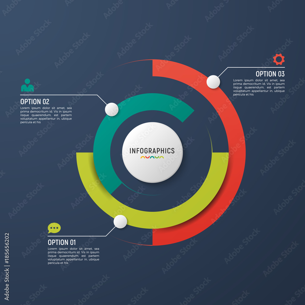 Vector circle chart infographic template for data visualization. Stock ...
