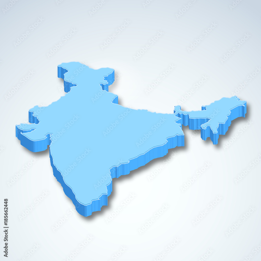 Detailed 3d map of India, Asia Stock Vector | Adobe Stock