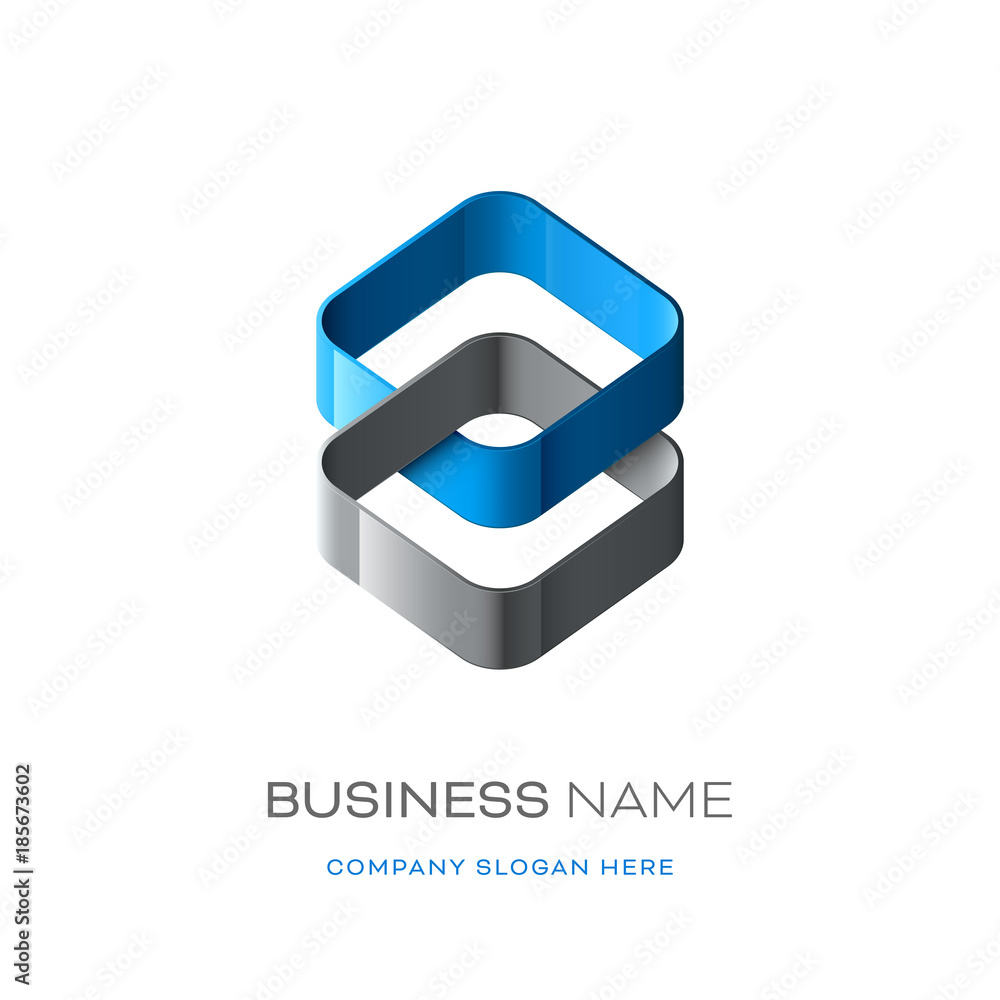 Abstract 3D logo design Stock Vector | Adobe Stock