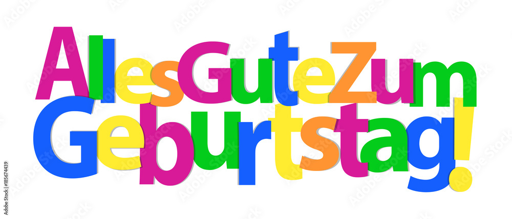 Happy Birthday In German - Colorful Vector Background Stock Vector ...