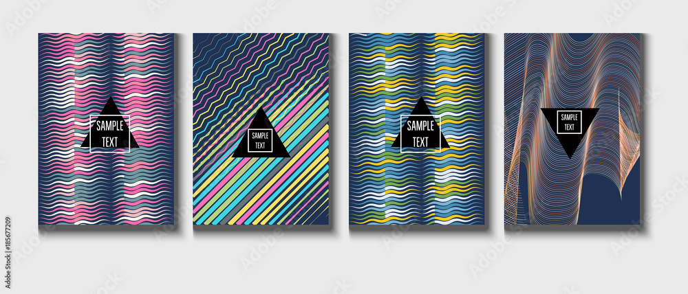 Funky Covers Set. A4 Vector Business Folders Templates. Halftone ...