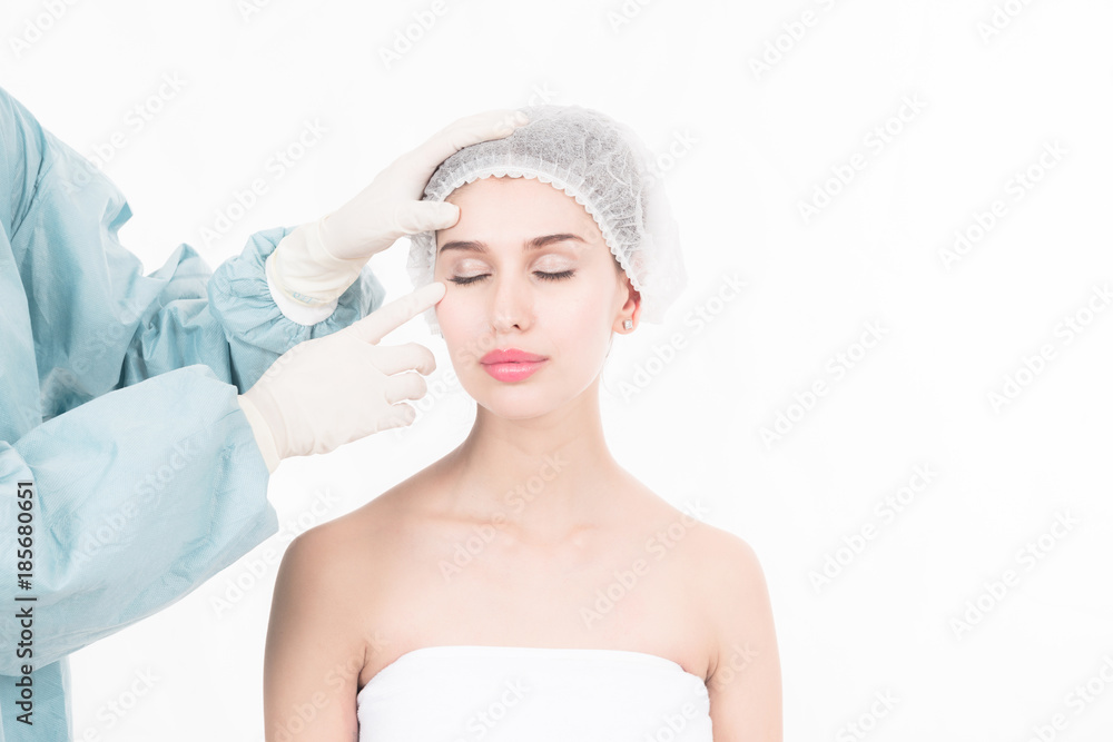 Professional plastic surgery services. Portrait of beautiful white ...