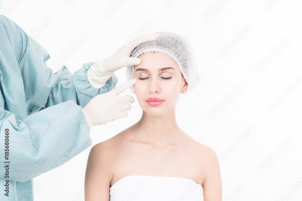 Professional plastic surgery services. Portrait of beautiful white ...