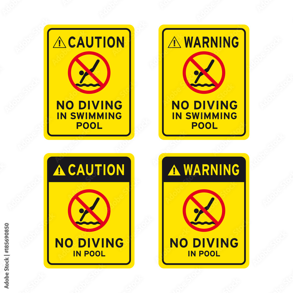 No Diving Sign Vector