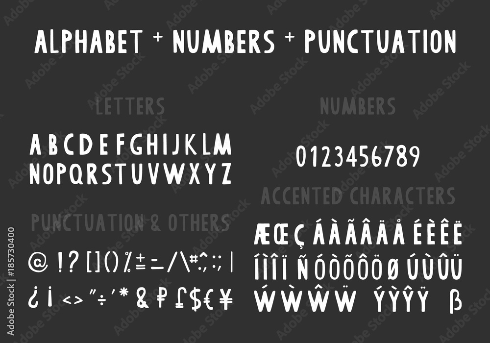 Hand drawn marker font. Vector. Isolated Stock Vector | Adobe Stock