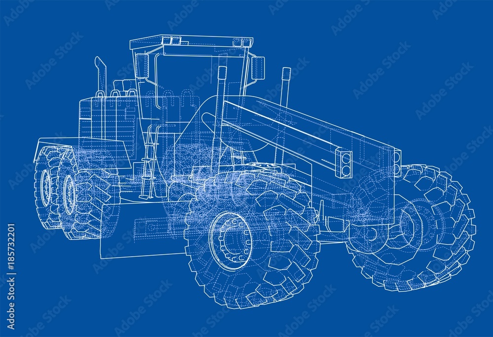 Road grader. Vector Stock Vector | Adobe Stock