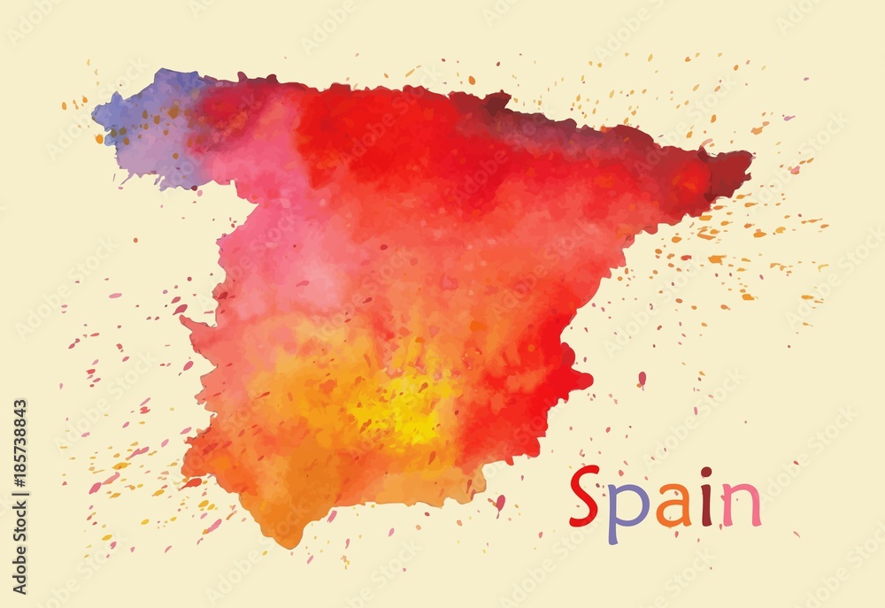 Stylized map of Spain Stock Vector | Adobe Stock
