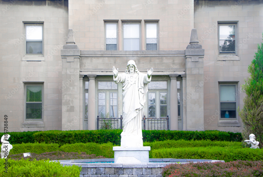 Exterior daytime stock photo of marble statue of Jesus Christ in ...