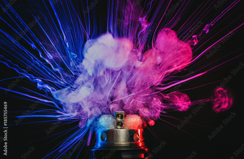 Electronic Cigarette vape explosion. cloud of vapor Stock Photo | Adobe ...