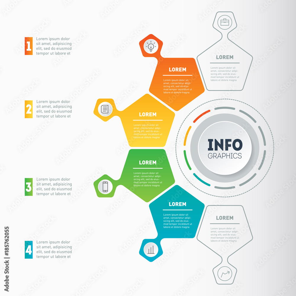 Business presentation or infographic with 4 options. Vector ...