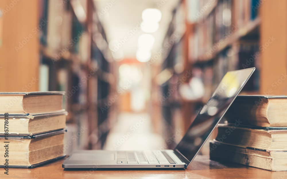 E-learning and e-book digital technology in education concept with ...