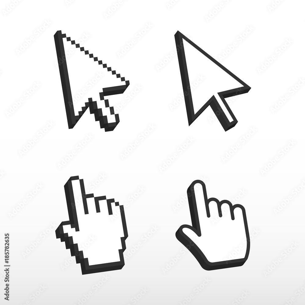 Pixel mouse cursors. Stock Vector | Adobe Stock