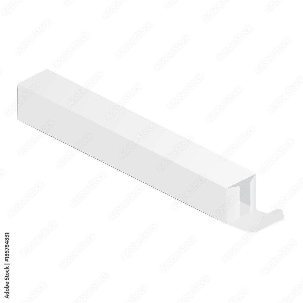 Long rectangular box isolated on white background. Vector illustration ...