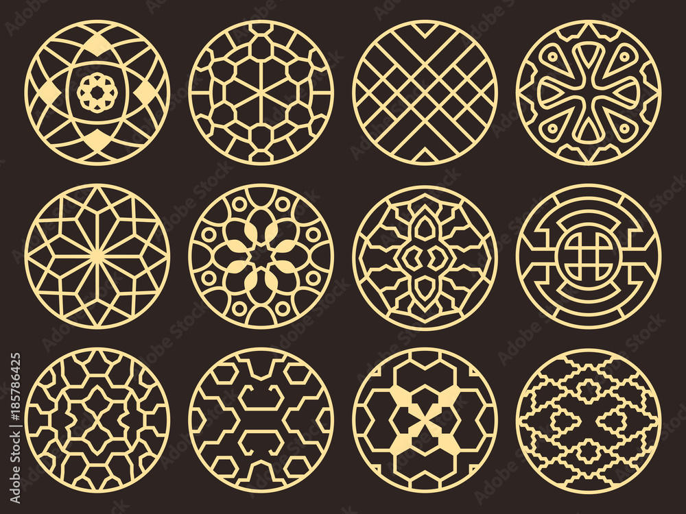 Korean and chinese traditional vector ancient buddhist patterns ...