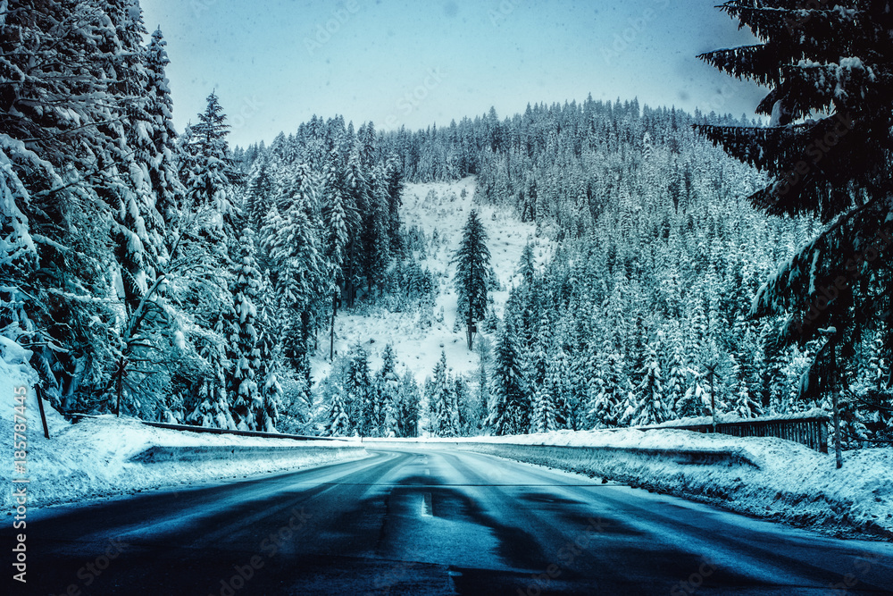 Dark Snowy Mountains