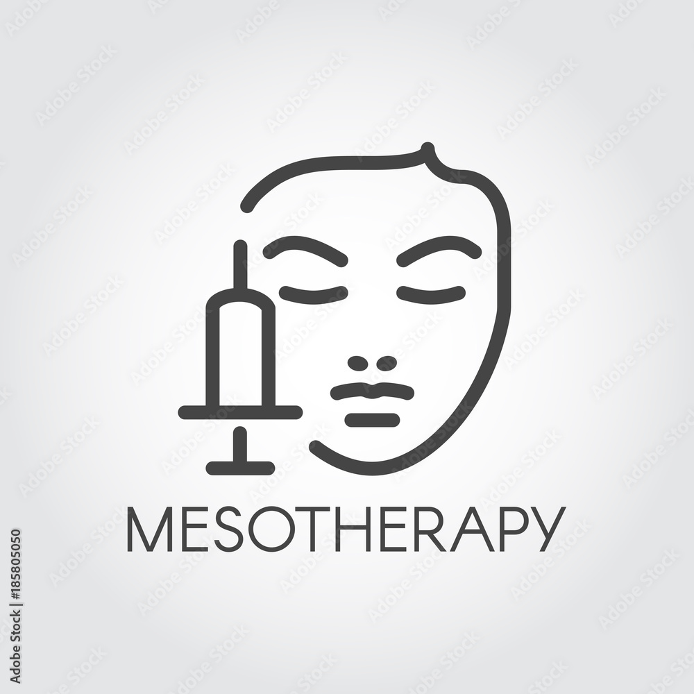 Face mesotherapy line icon. Medical or beauty treatment for skin care ...
