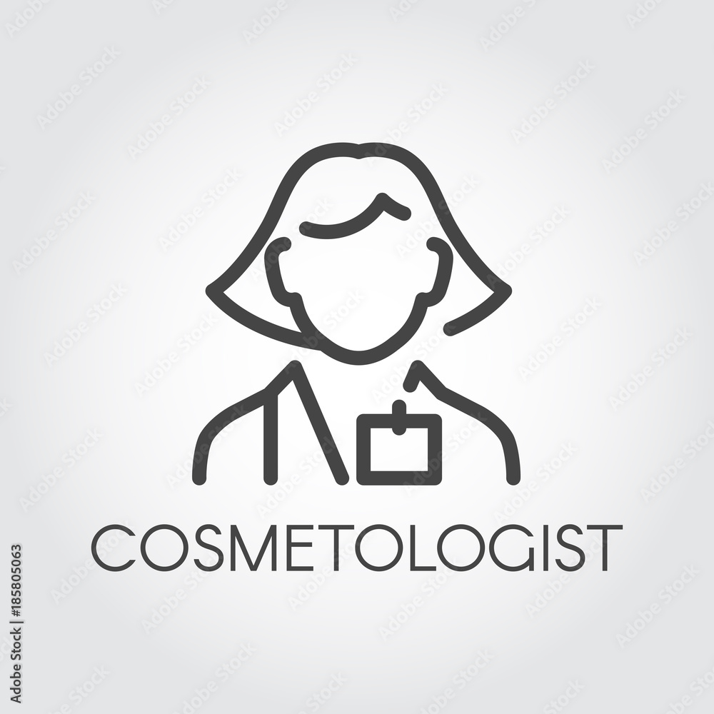 Cosmetologist female outline icon. Master in spa salon, doctor of ...