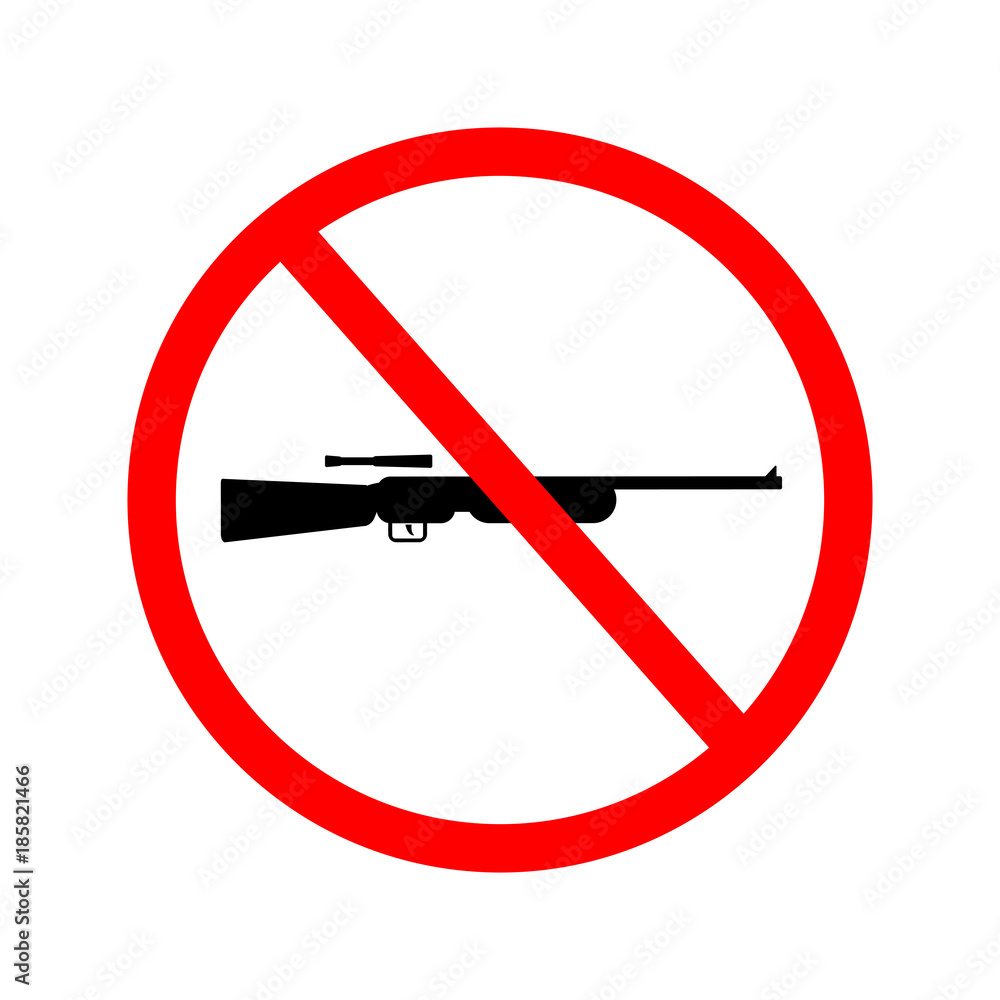 Vector, illustrator of no gun weapon sign. No weapons allowed sign ...