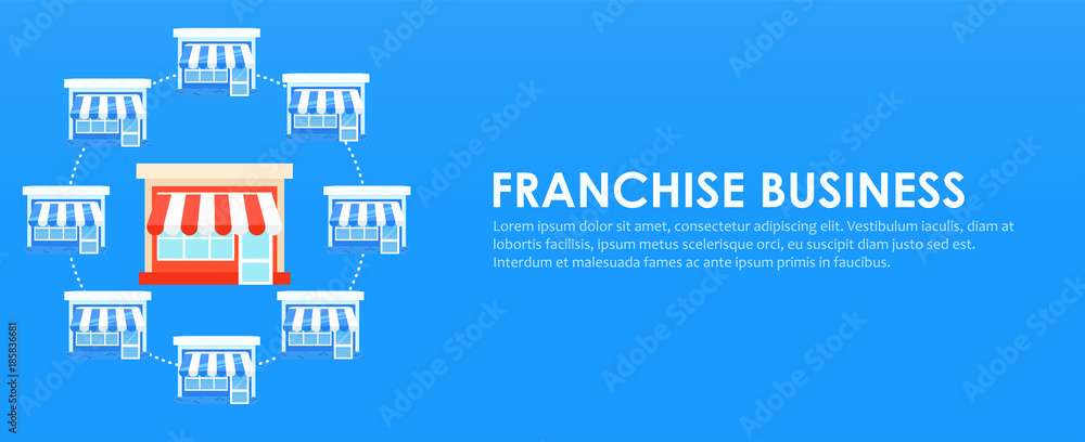 Franchise banner. Chain of stores with a ready business plan Stock ...