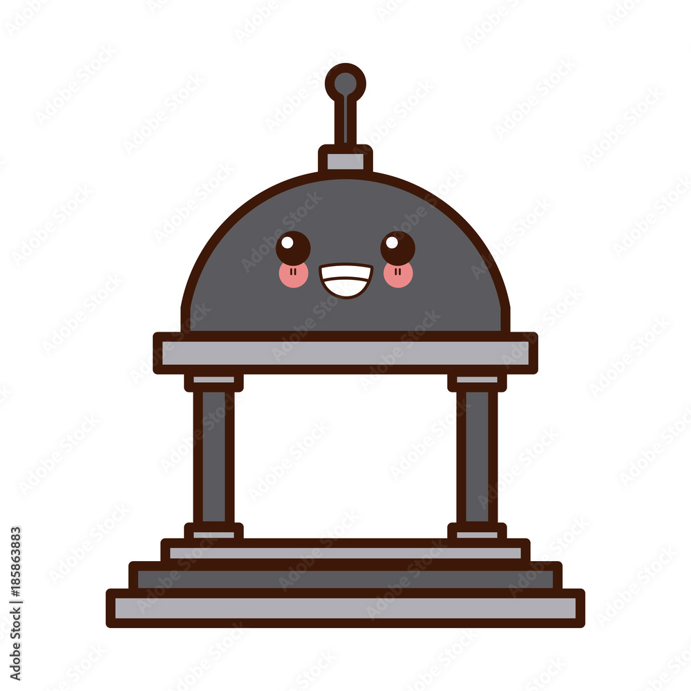 Greek building symbol cute kawaii cartoon vector illustration Stock ...