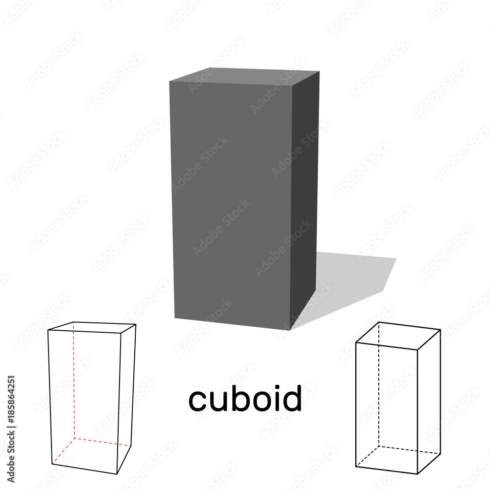 Cuboid. Geometric shape. Isolated on white background. Vector ...