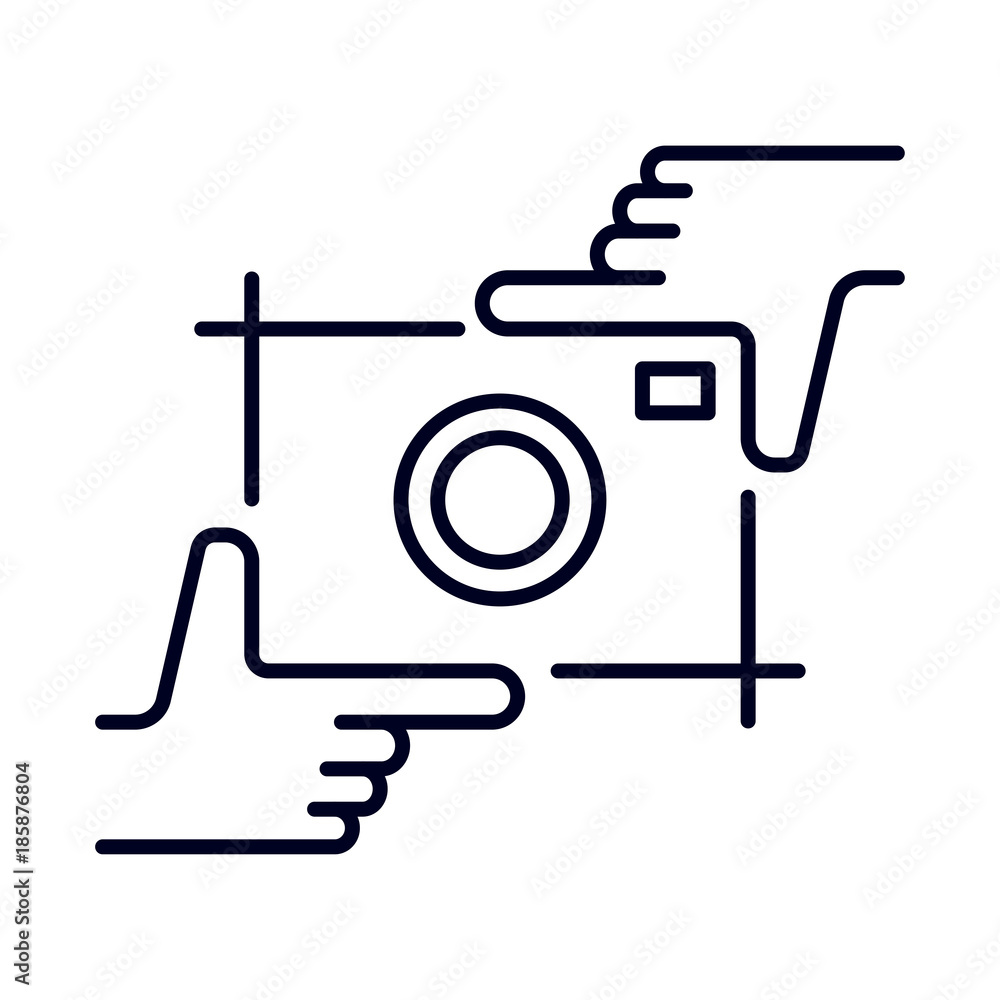 Human hands doing cropping symbol on white background. Vector design ...