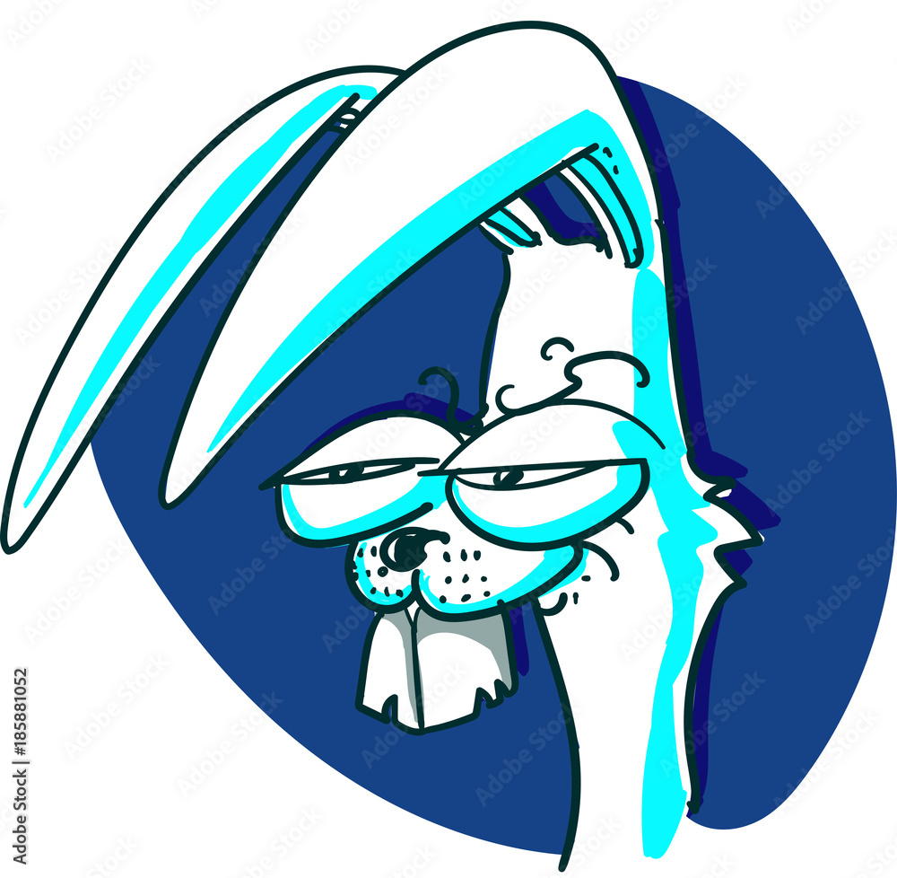 sneaky rabbit smiling cartoon style vector illustration Stock Vector ...