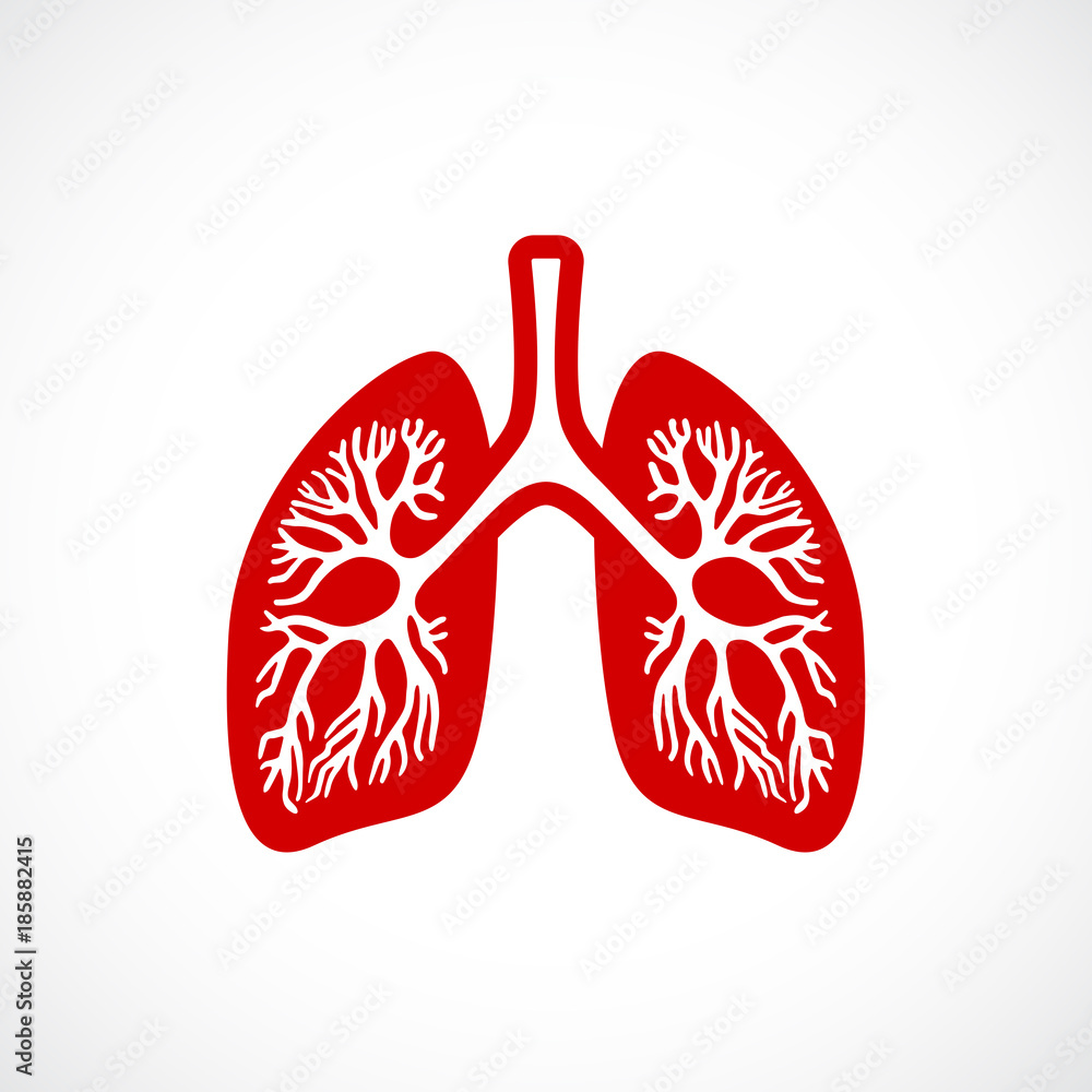 Breath lungs vector icon Stock Vector | Adobe Stock