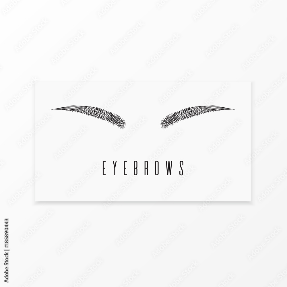 Beautiful hand drawing eyebrows for the logo of the master on the ...