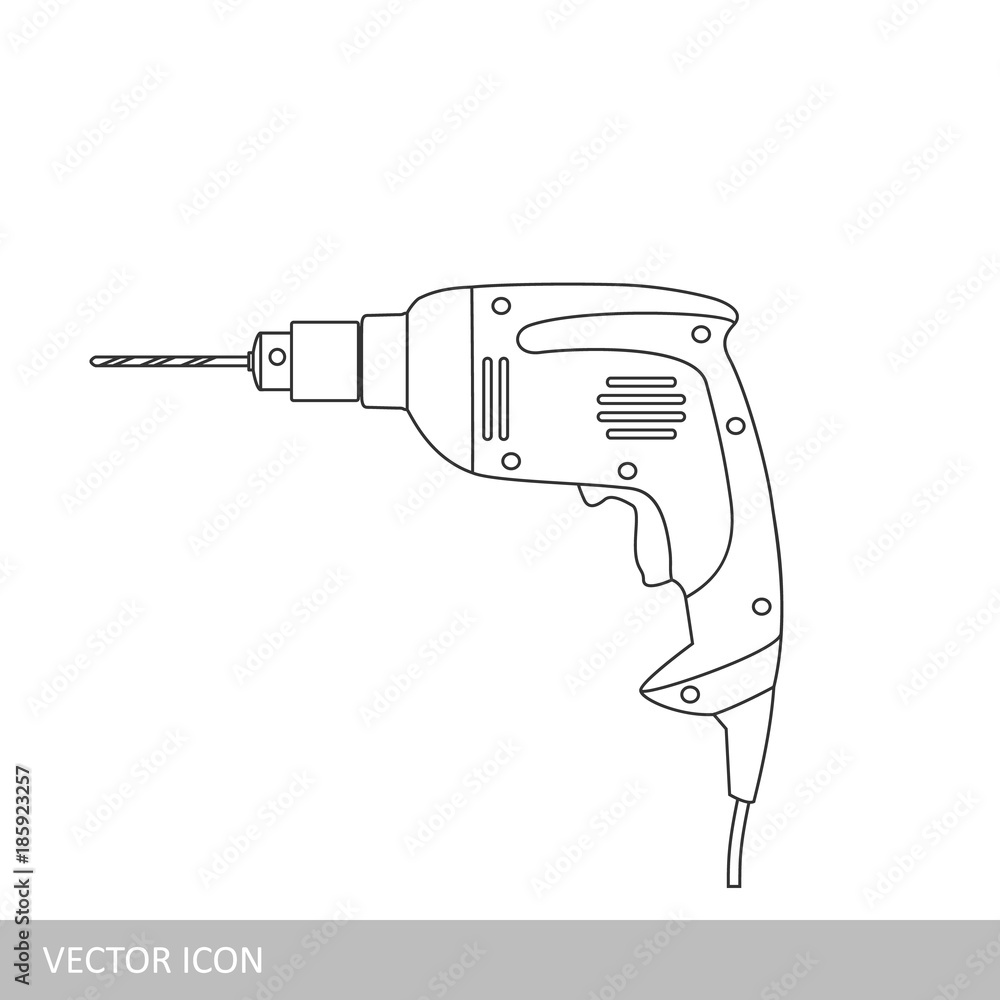 Electric Drill Machine Sketch
