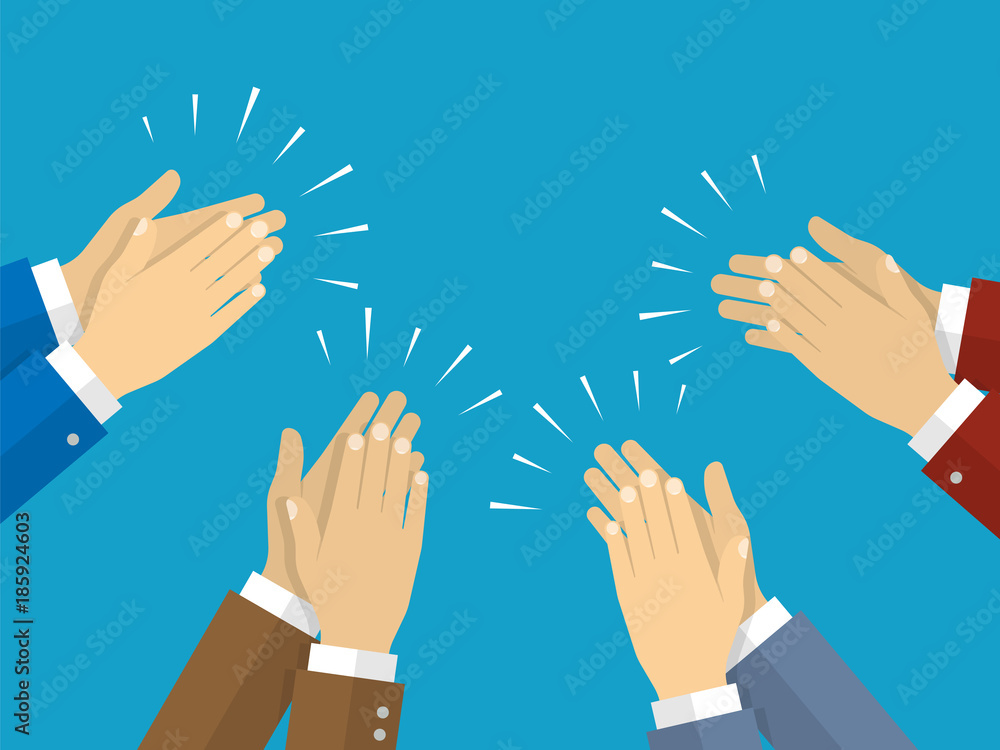 Human hands clapping. Vector illustration in flat style Stock Vector ...