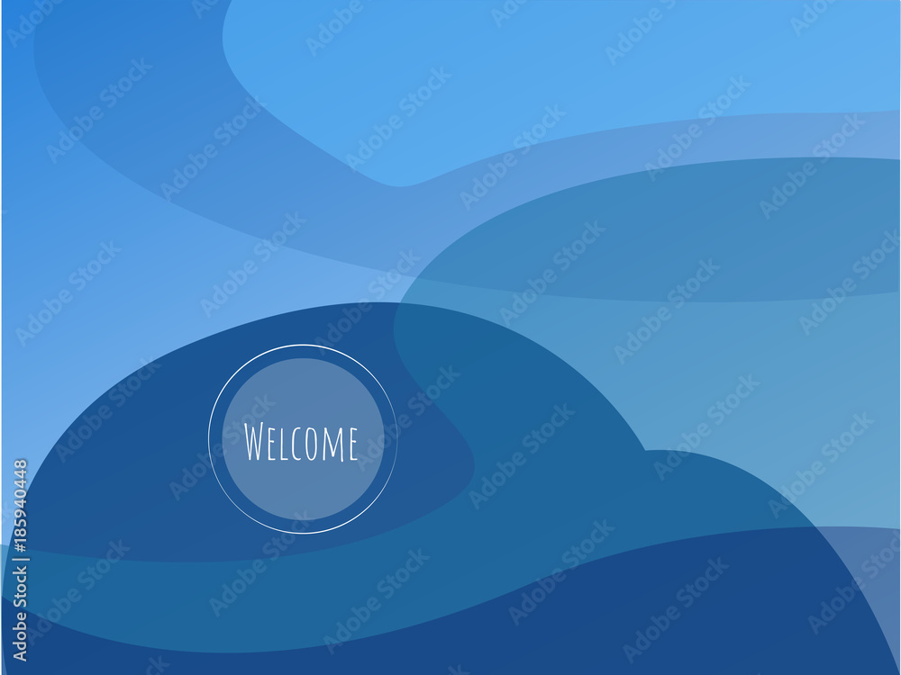 Vector blue background with parallax effect - transparent shapes for ...