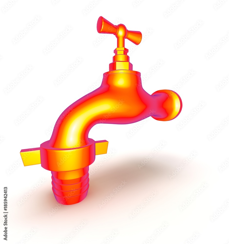 3d illustration of tap. white background isolated. icon for game web ...