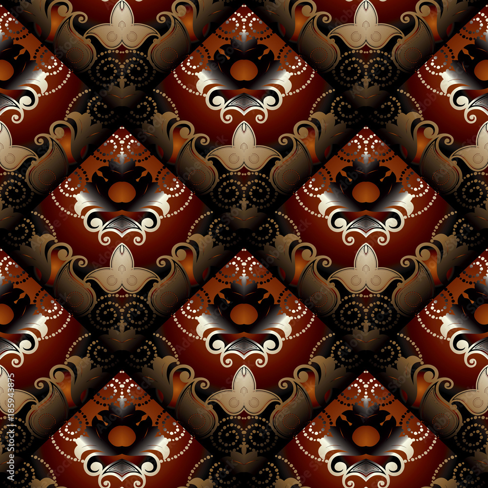 Red Paisley Background