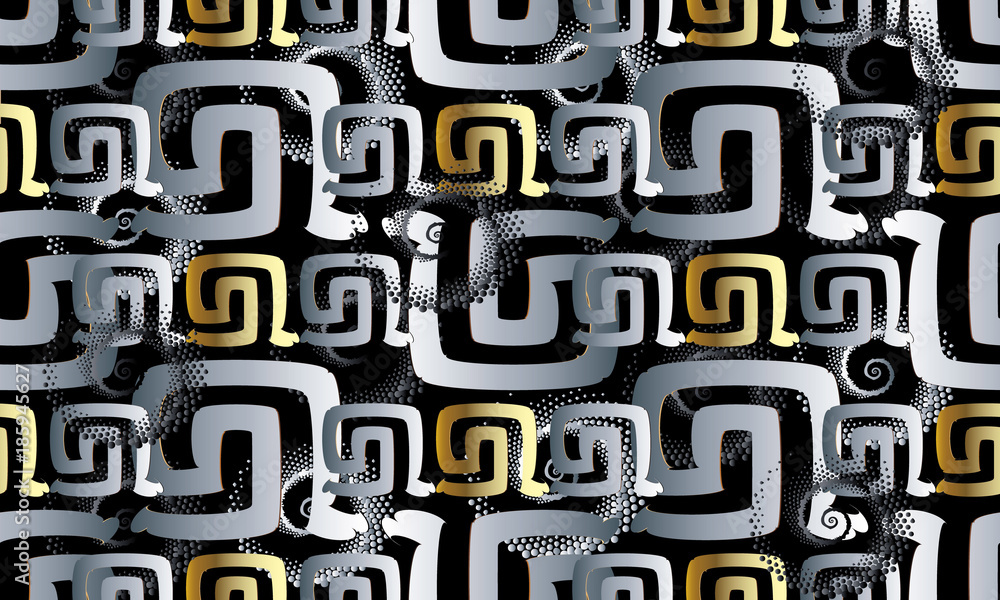 Modern abstract meander seamless pattern. Geometric vector background ...