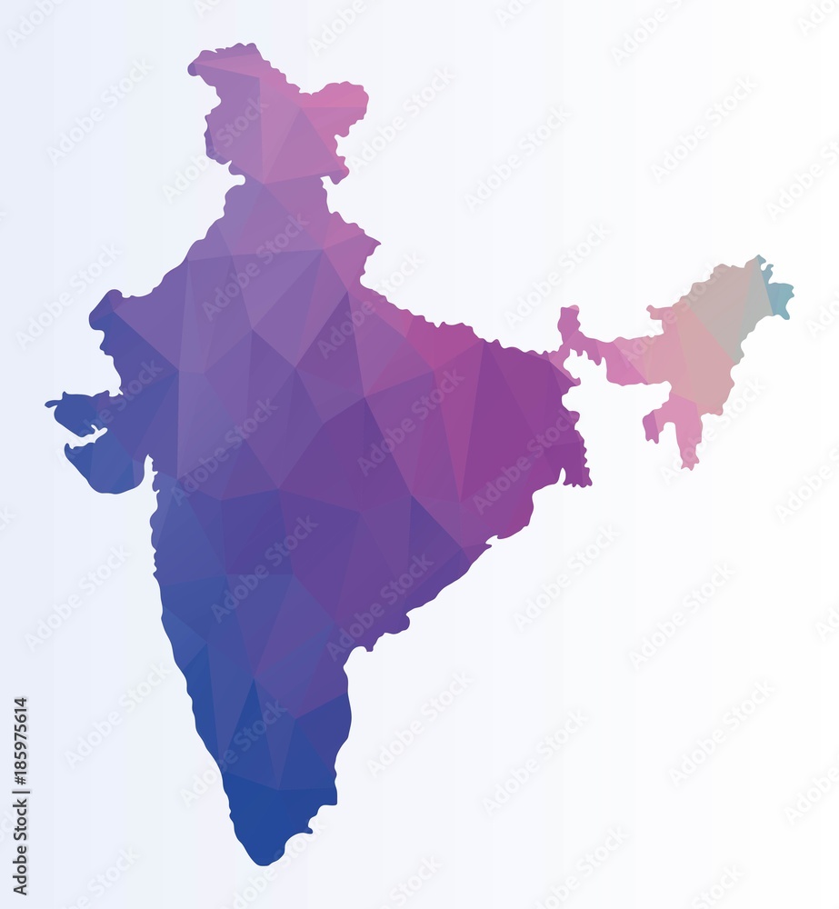 Poltgonal map of India Stock Vector | Adobe Stock