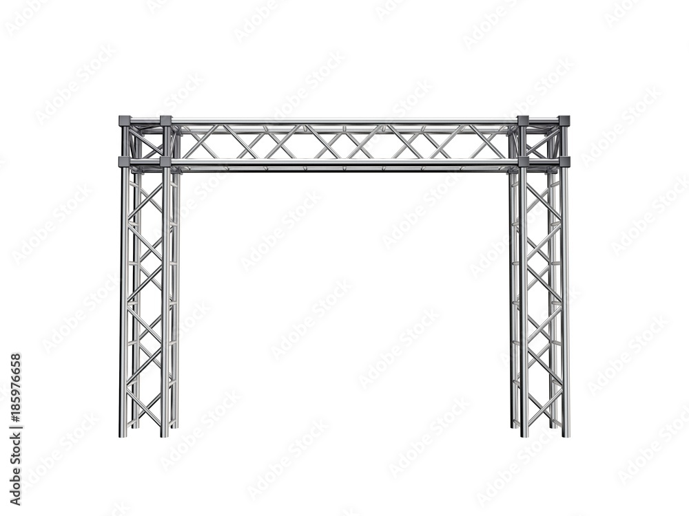 Truss construction. Isolated on white background. 3D rendering ...