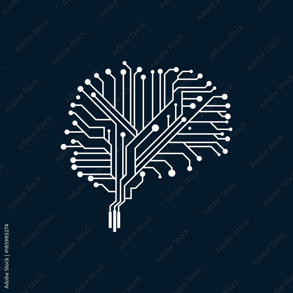 Circuit Board Vector Brain